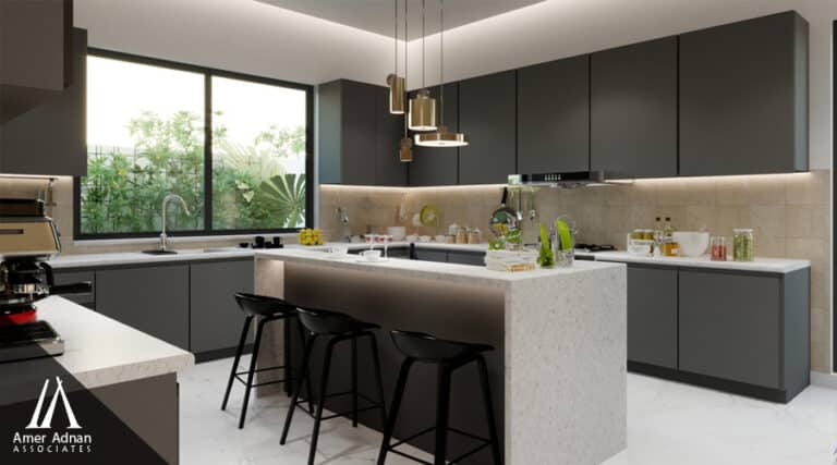 6 Popular Kitchen Layout Designs in Pakistan | Providing Design & 3D ...